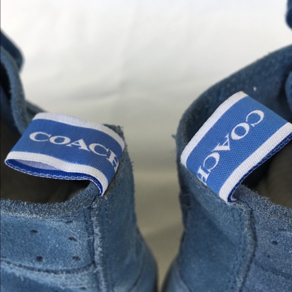 Coach | Shoes | Coach Blue Suede Sneakers Size 85m | Poshmark